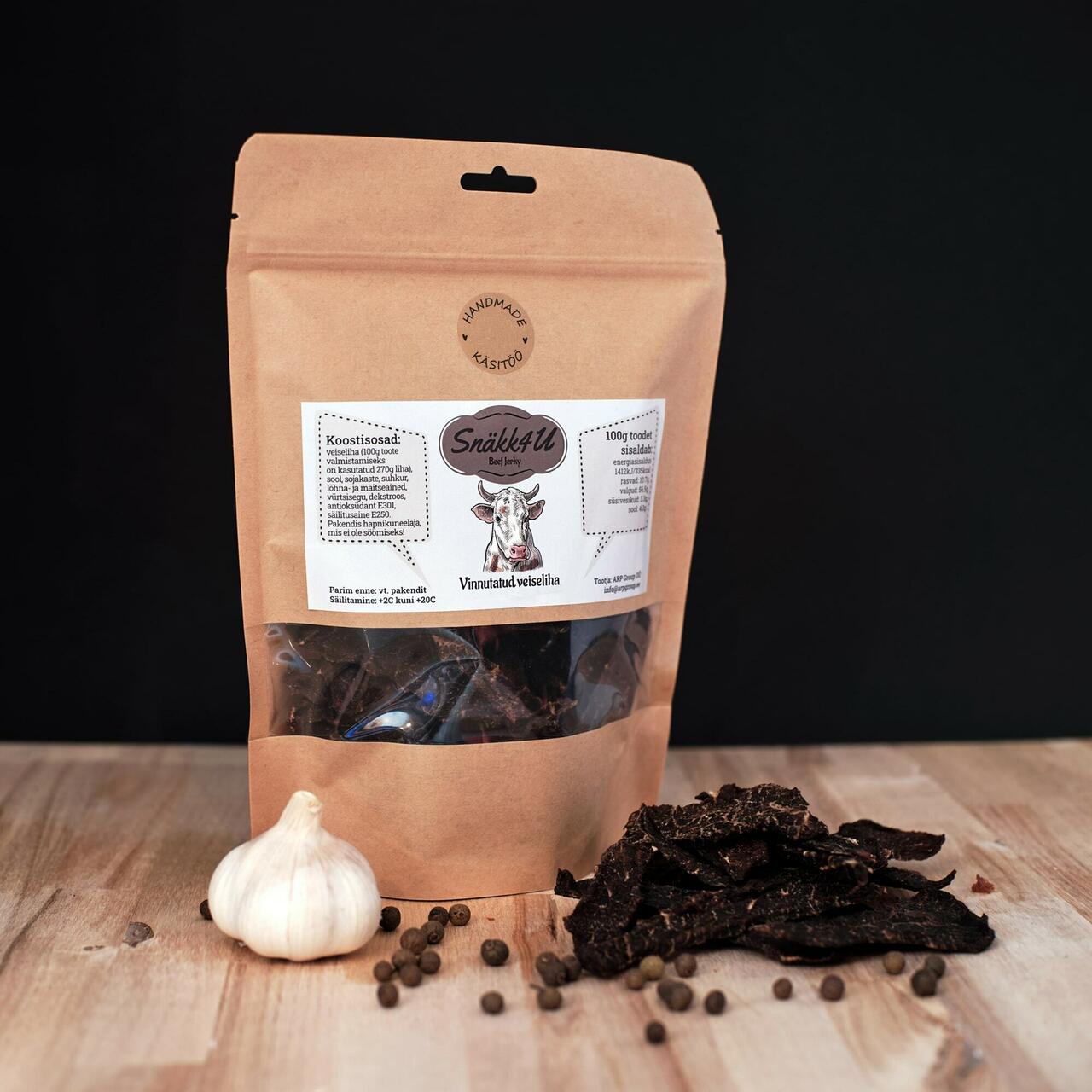 Vinnutatud veiseliha (veiseliha jerky) – Snäkk 4 U